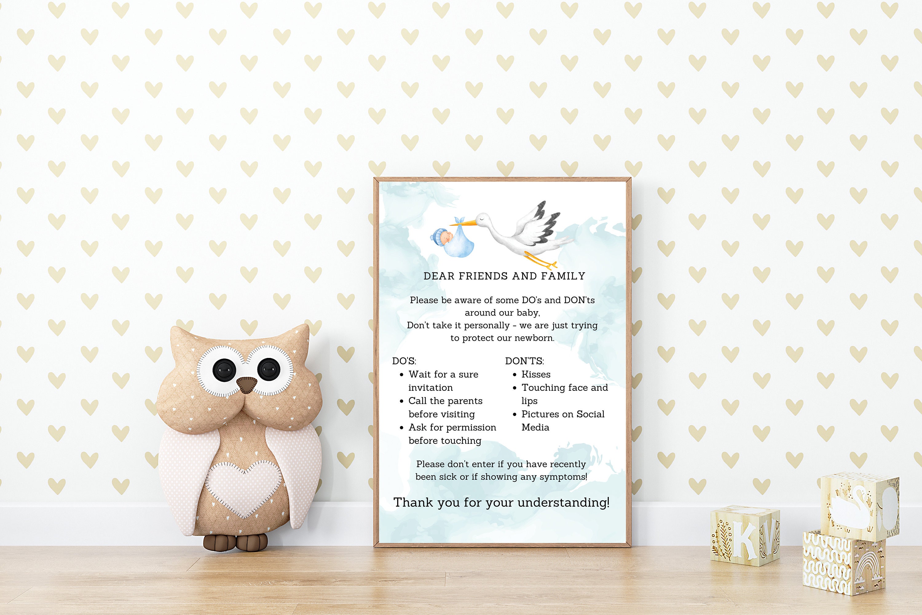 Editable Baby Visitors Do's and Don'ts Sign, Baby Visitor Rules, Baby ...