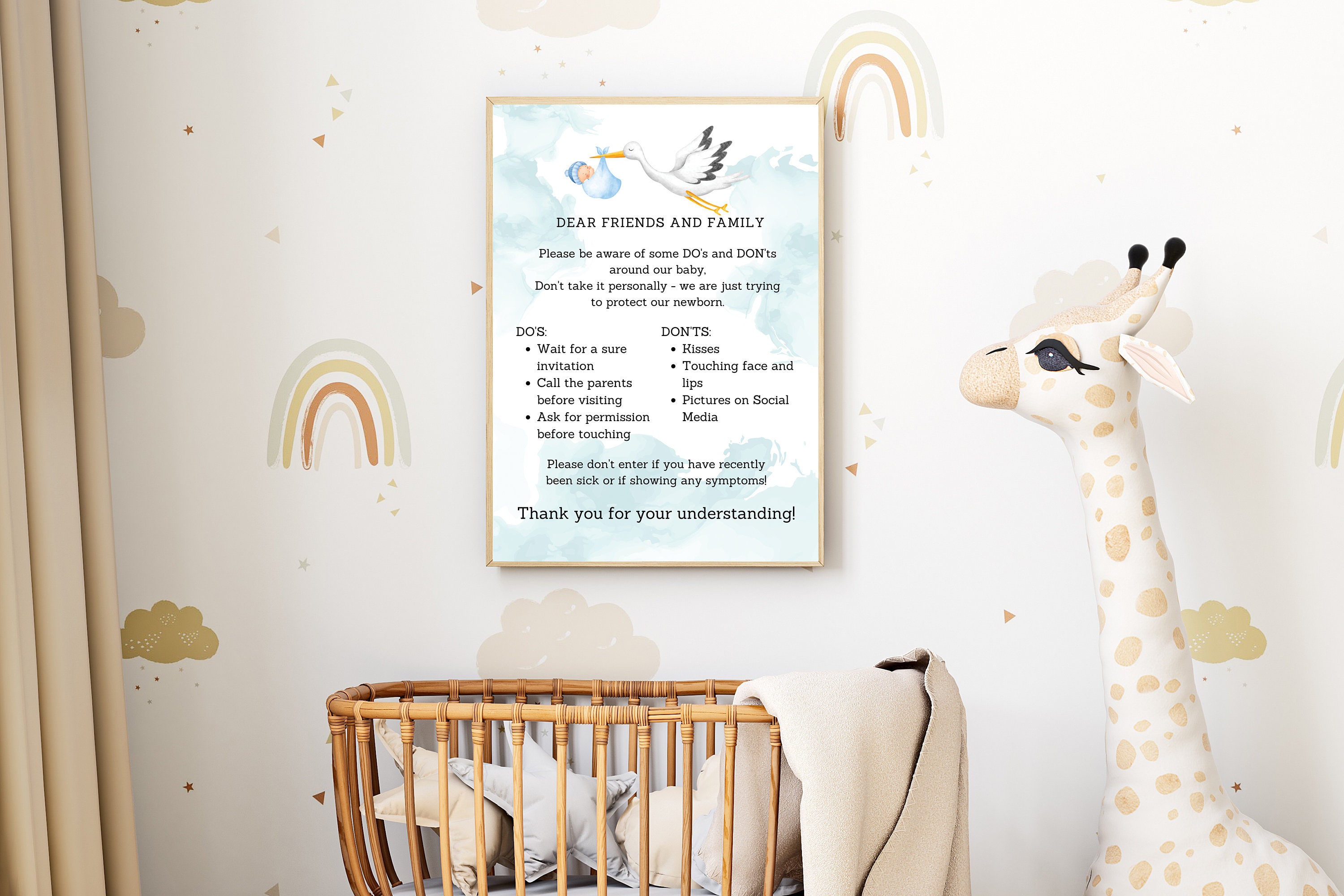 Editable Baby Visitors Do's and Don'ts Sign, Baby Visitor Rules, Baby ...