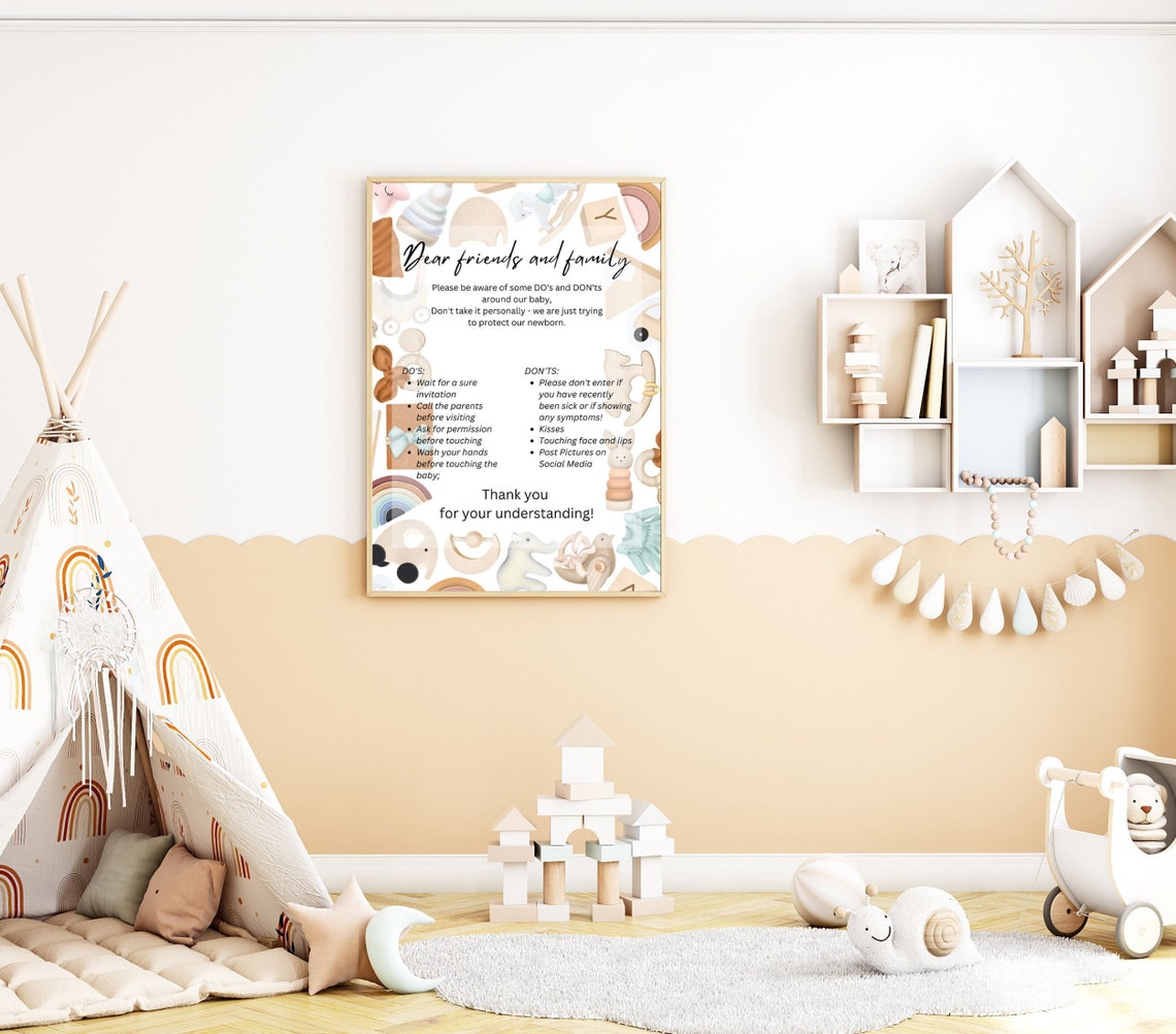 Editable Baby Visitors Do's and Don'ts Sign, Baby Visitor Rules, Baby ...