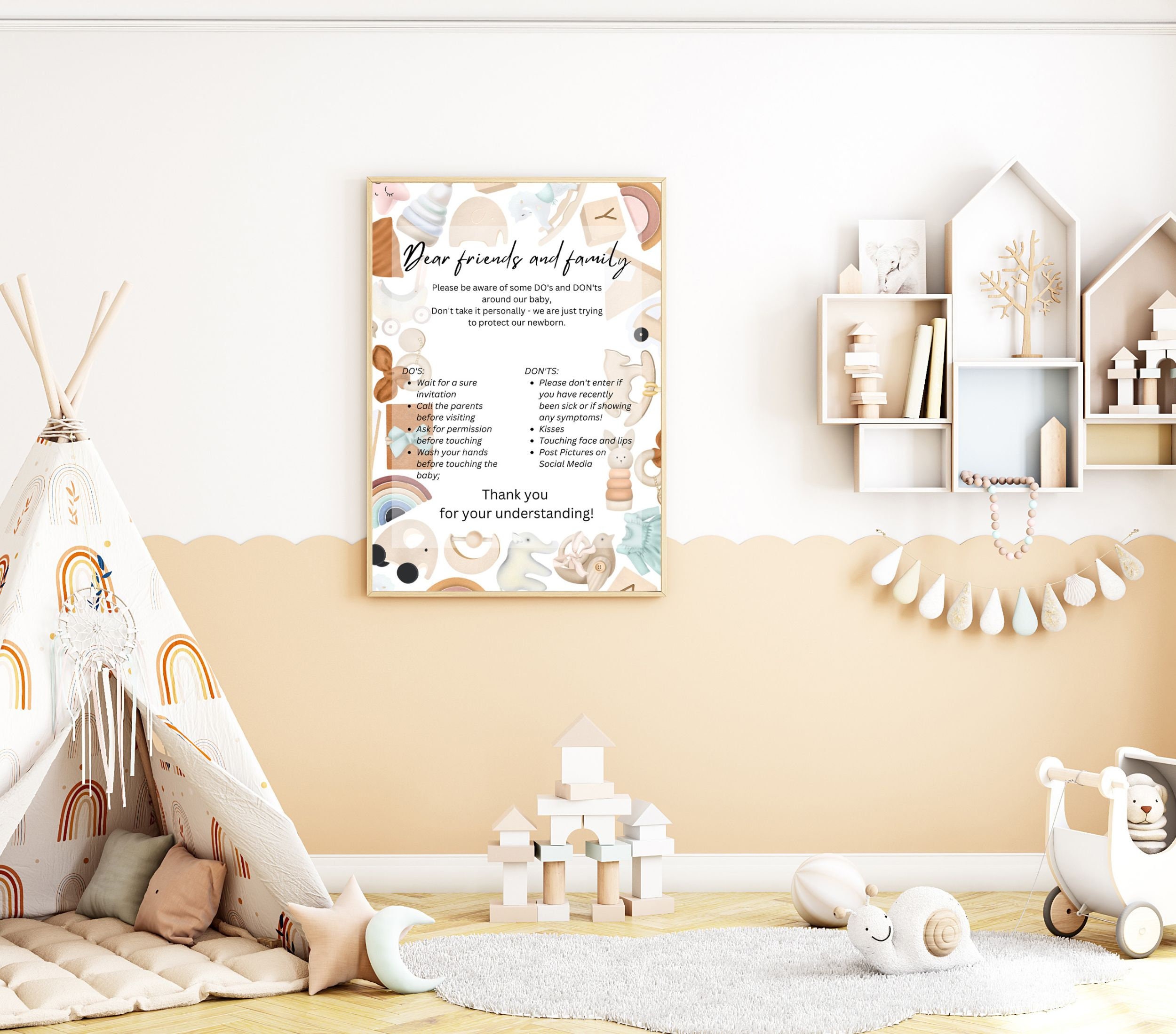 Editable Baby Visitors Do's and Don'ts Sign, Baby Visitor Rules, Baby ...