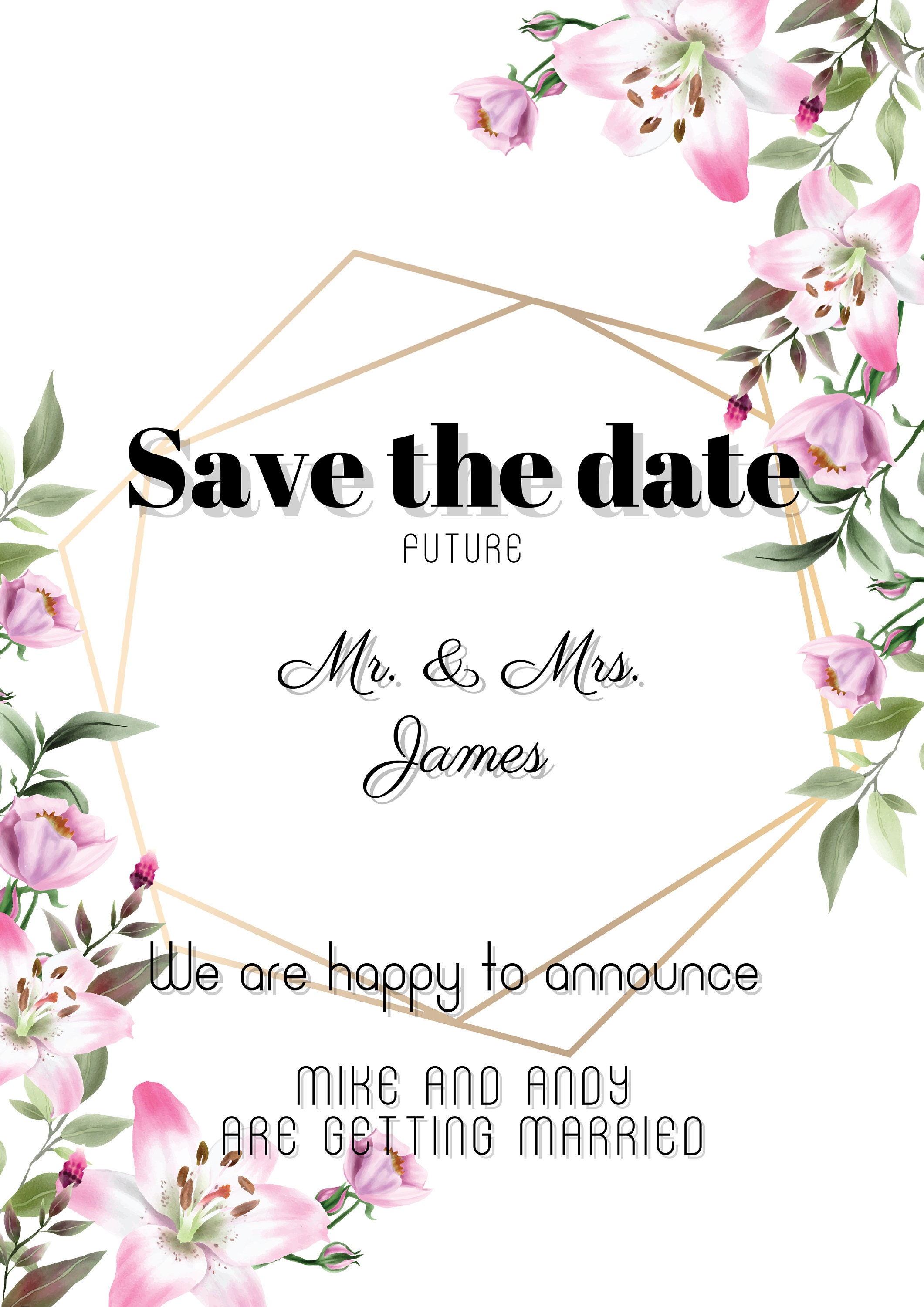 Editable Wedding Invitation Wedding Day Timeline Schedule Floral ...