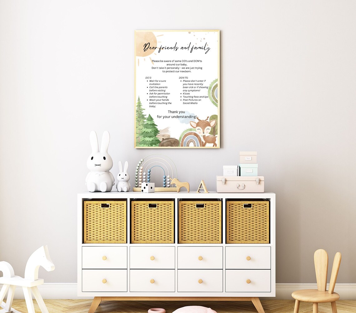 Editable Baby Visitors Do's and Don'ts Sign, Baby Visitor Rules, Baby ...