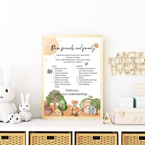 Autumn Editable Baby Visitors Do's and Don'ts Sign, Baby Visitor Rules ...