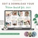 Editable Boho Vision Board Canva Template • New Year's Resolutions ...