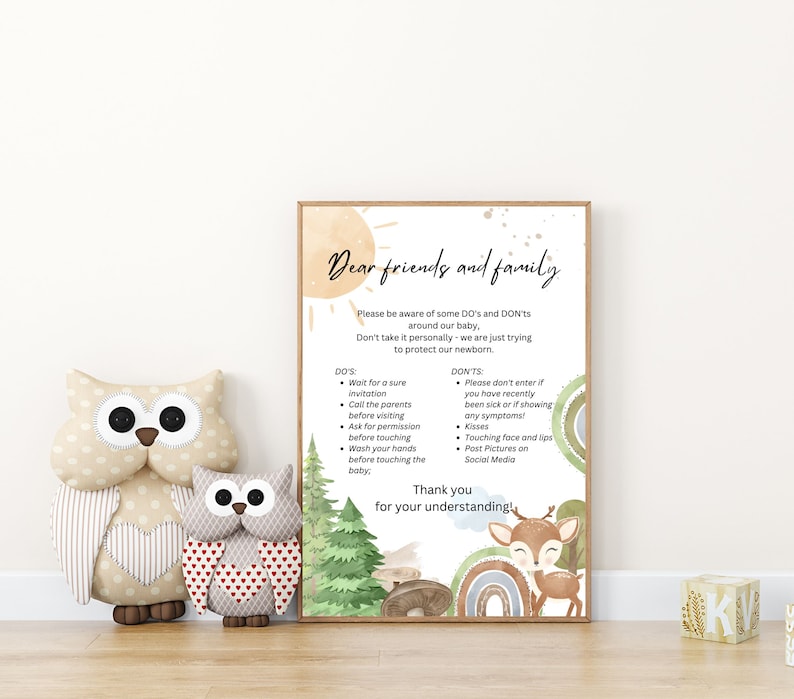 Editable Baby Visitors Do's and Don'ts Sign, Baby Visitor Rules, Baby ...