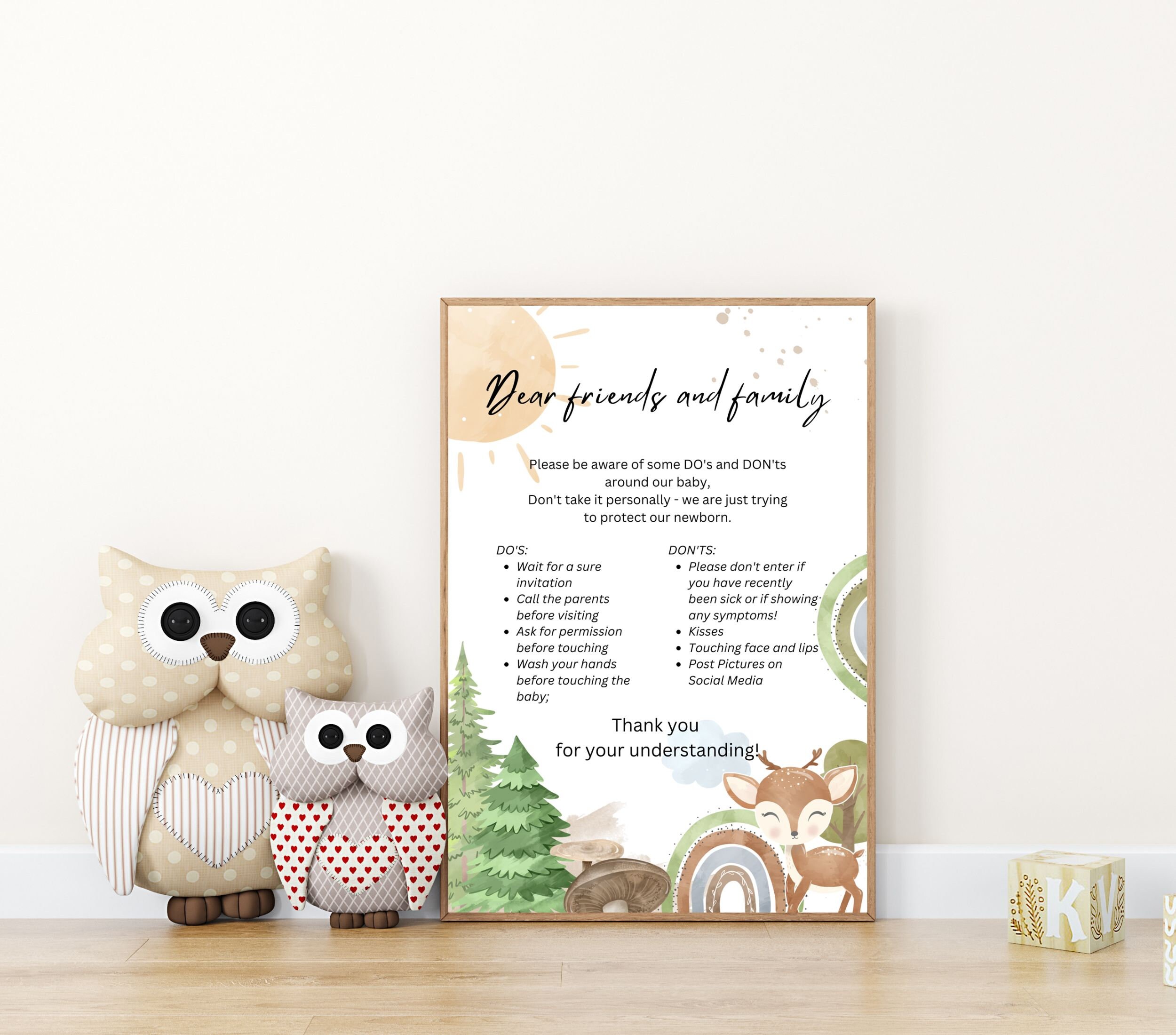 Editable Baby Visitors Do's and Don'ts Sign, Baby Visitor Rules, Baby ...