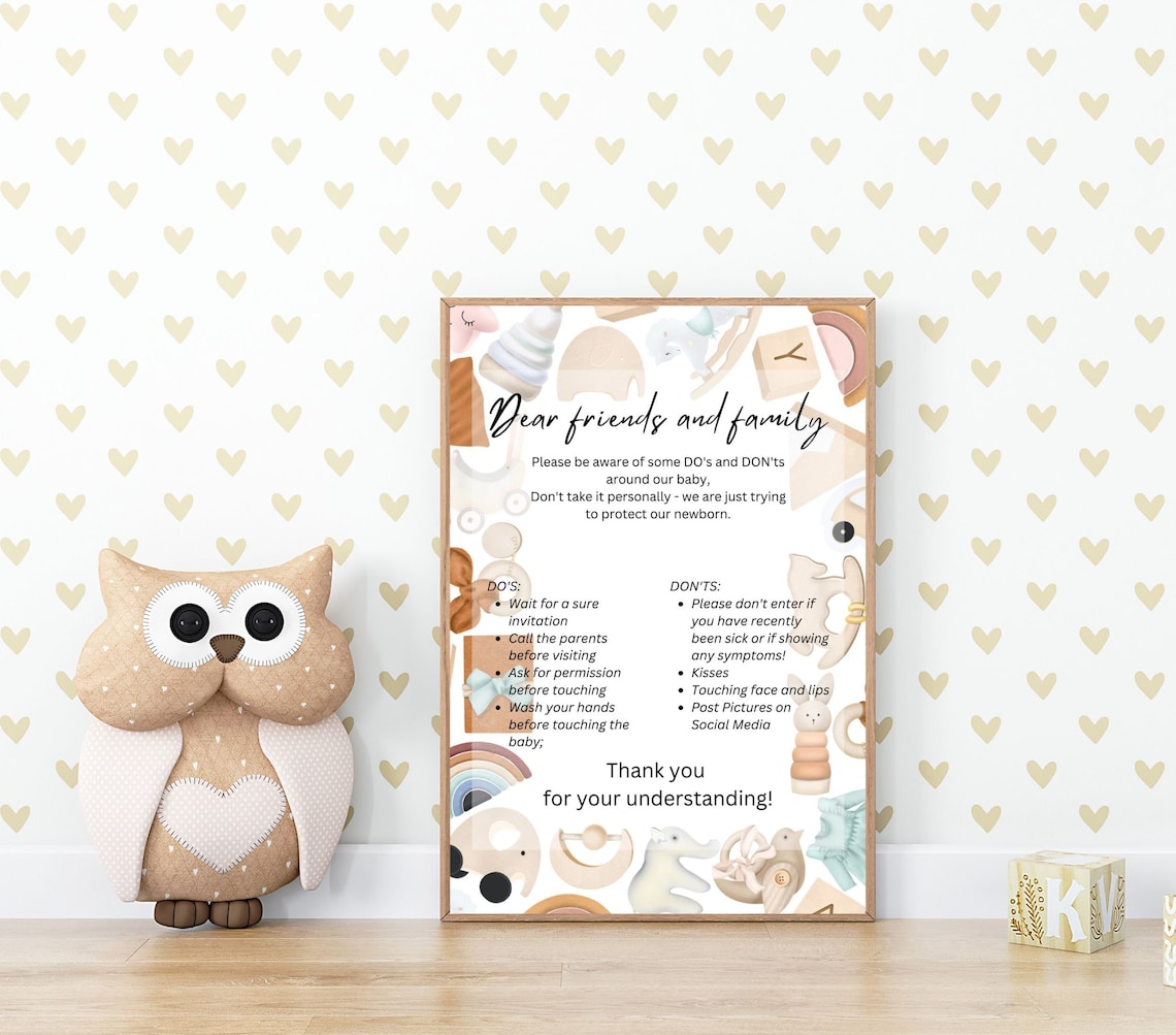 Editable Baby Visitors Do's and Don'ts Sign, Baby Visitor Rules, Baby ...