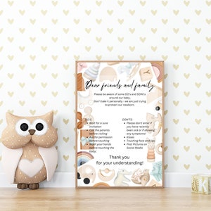 Editable Baby Visitors Do's and Don'ts Sign, Baby Visitor Rules, Baby ...