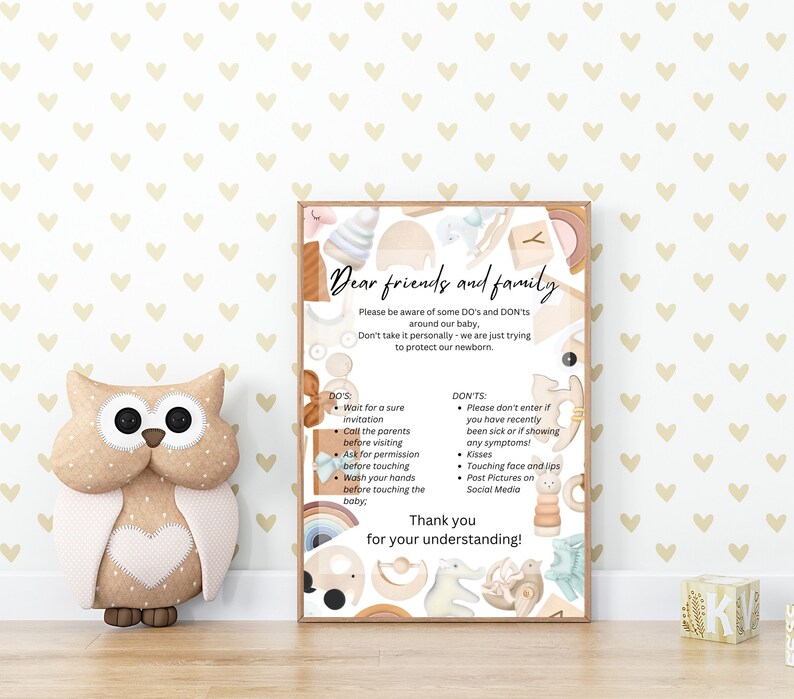 Editable Baby Visitors Do's and Don'ts Sign, Baby Visitor Rules, Baby ...