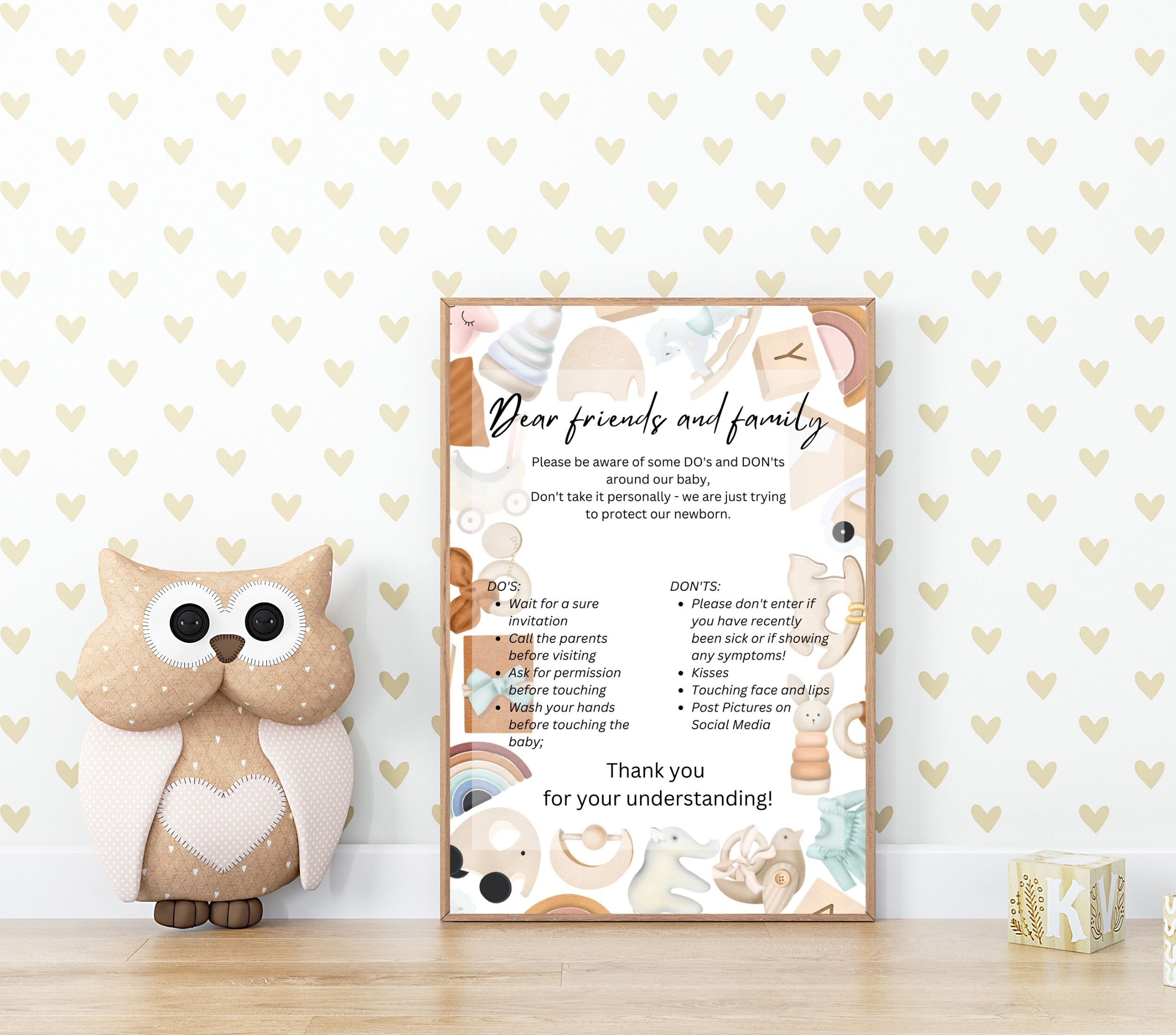 Editable Baby Visitors Do's and Don'ts Sign, Baby Visitor Rules, Baby ...