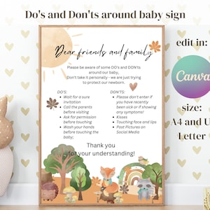 Autumn Editable Baby Visitors Do's and Don'ts Sign, Baby Visitor Rules ...