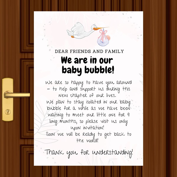Printable Baby Door Sign - Etsy