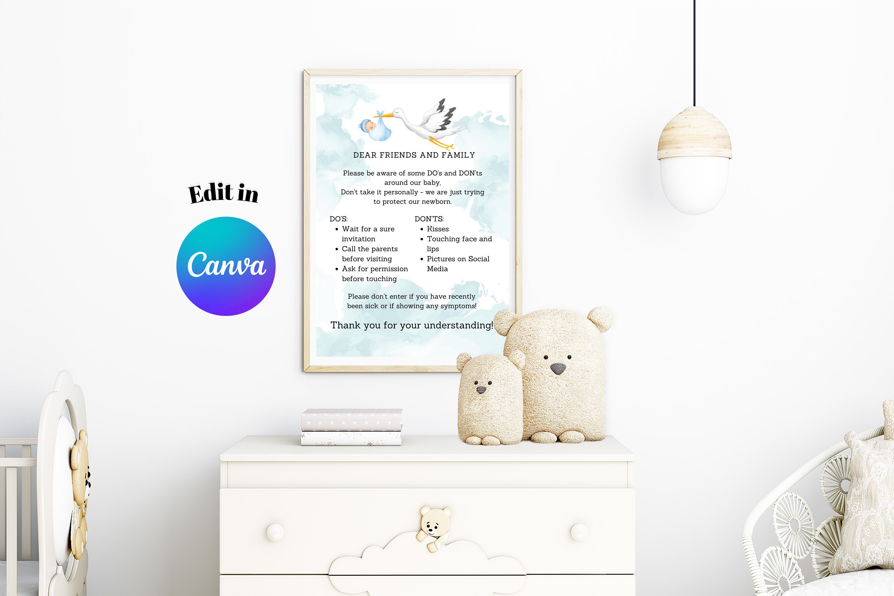 Editable Baby Visitors Do's and Don'ts Sign, Baby Visitor Rules, Baby ...