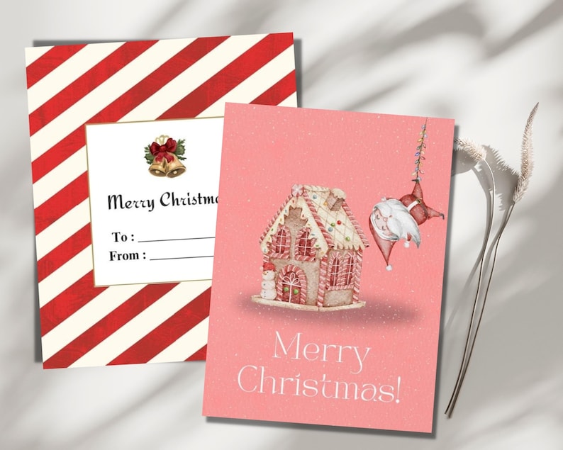 Digital Christmas Cards Bundle Printable Christmas Card Merry Christmas ...