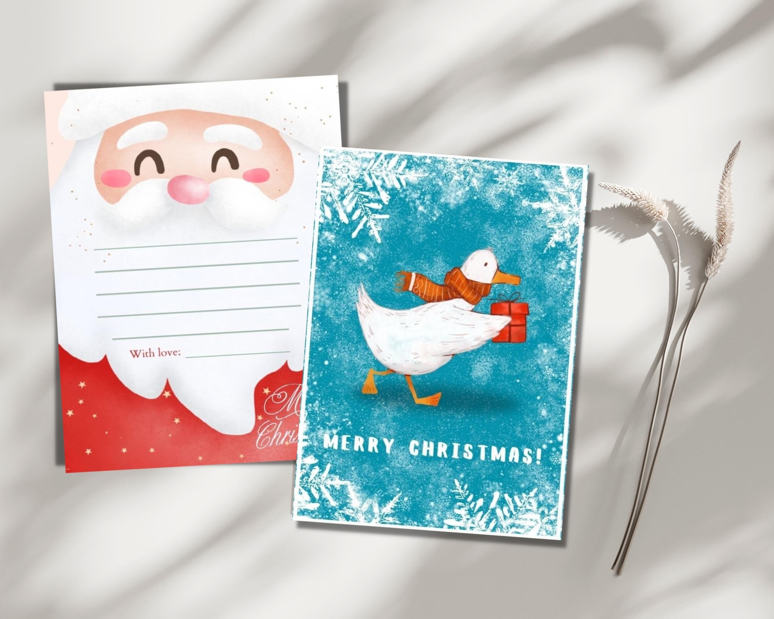 Digital Christmas Cards Bundle Printable Christmas Card Merry Christmas ...