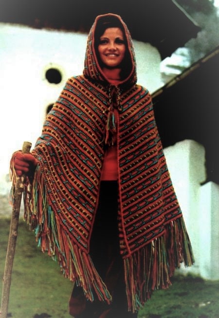 Crocheted Aztec Hooded Cape 2 - Etsy