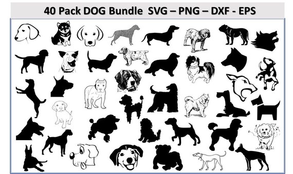 40 Pack DOG Svg-png-dxf-eps Bundle - Etsy