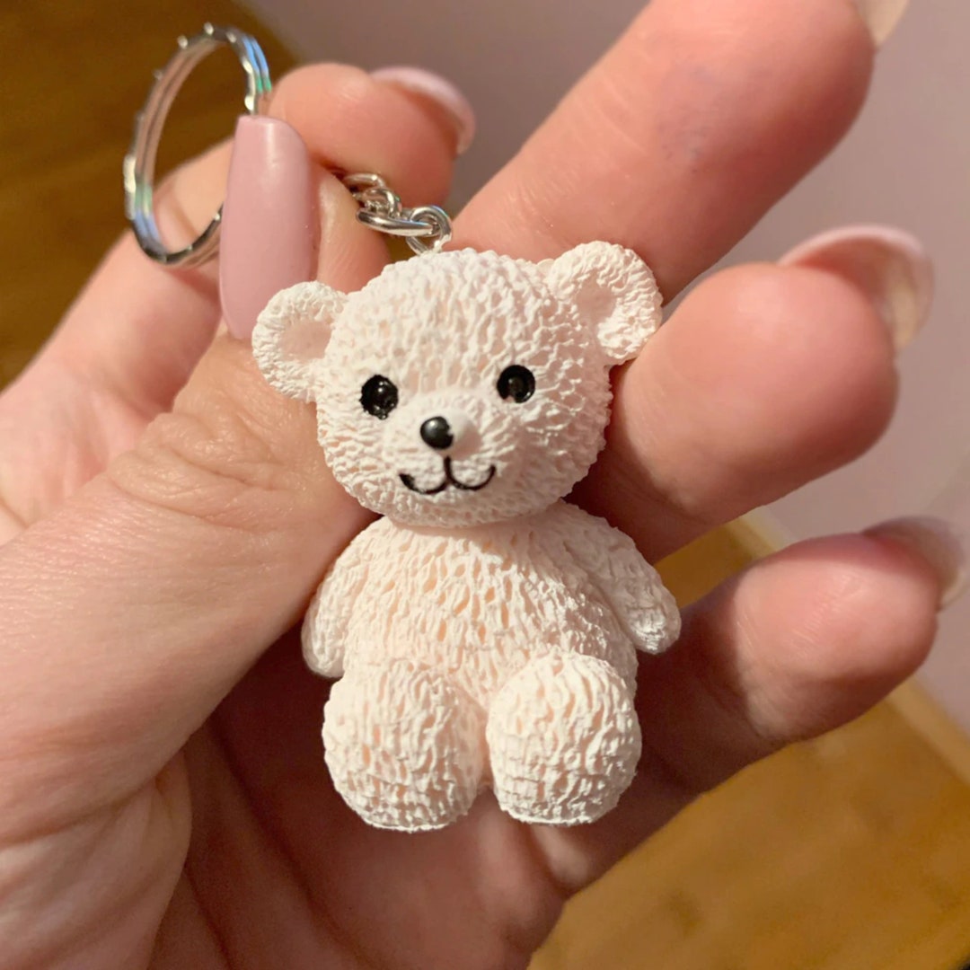 Cute Bear Keychain Teddy Bear Kawaii Keychain Made of - Etsy