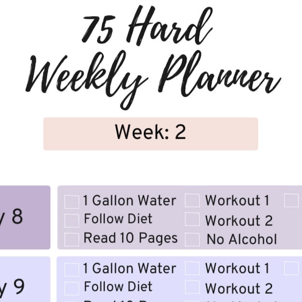 75 Hard Printable - Etsy