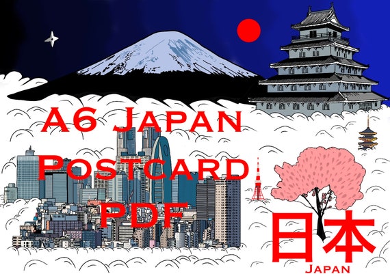 JAPAN Postcard PDF Downloadable - Etsy