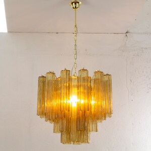 Suspension Lamp Made in Italy Tronchi in Smoked Murano Glass of Vintage ...