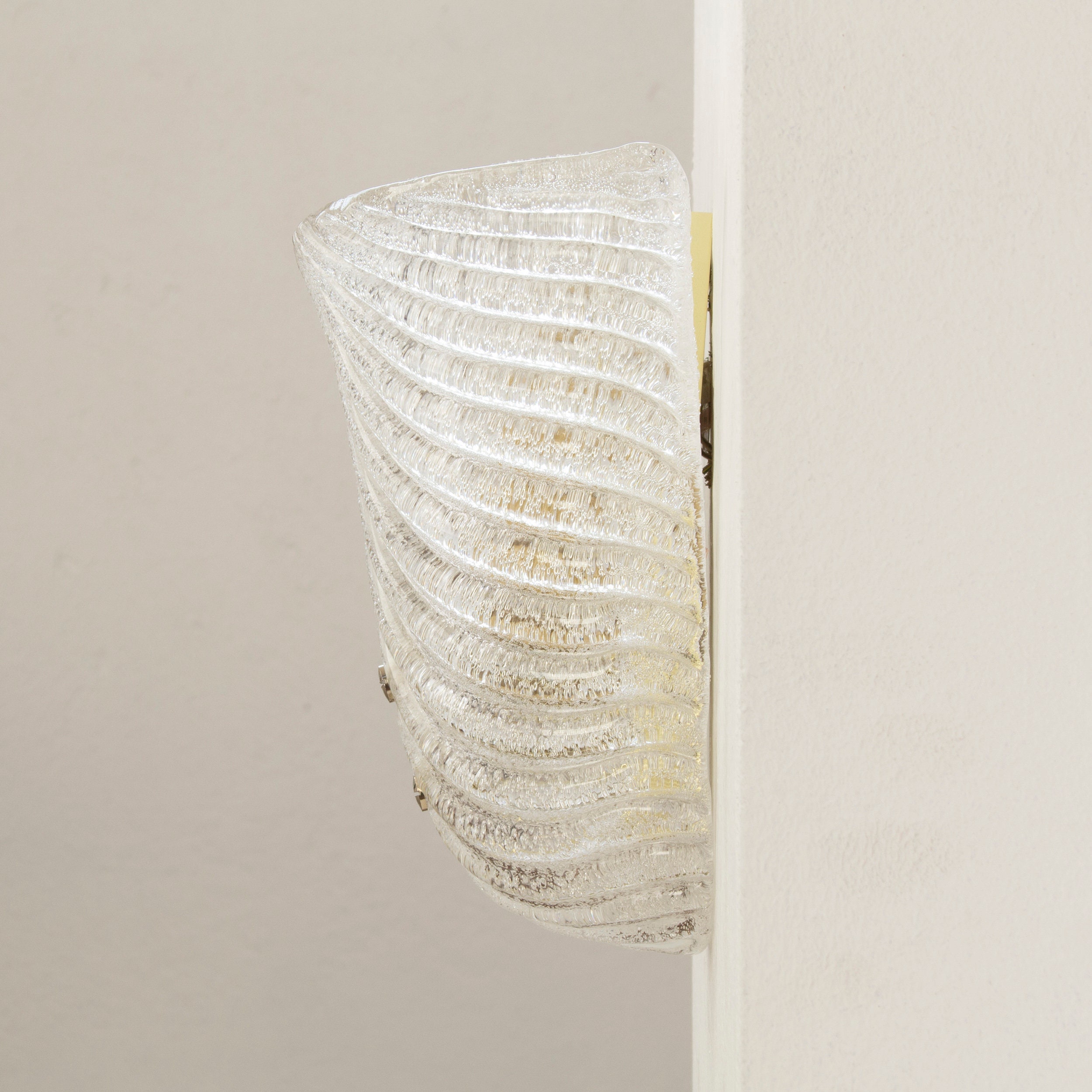 Set of 2 Transparent Murano Glass Wall Lamps, Wall Lighting Made in ...