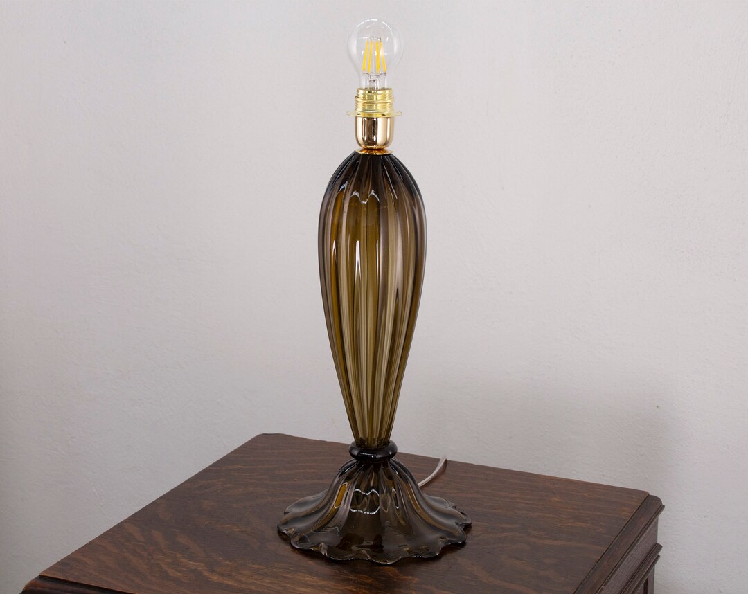 Murano Blown Glass Table Lamps Moka Brown Color 50cm High, Made in ...