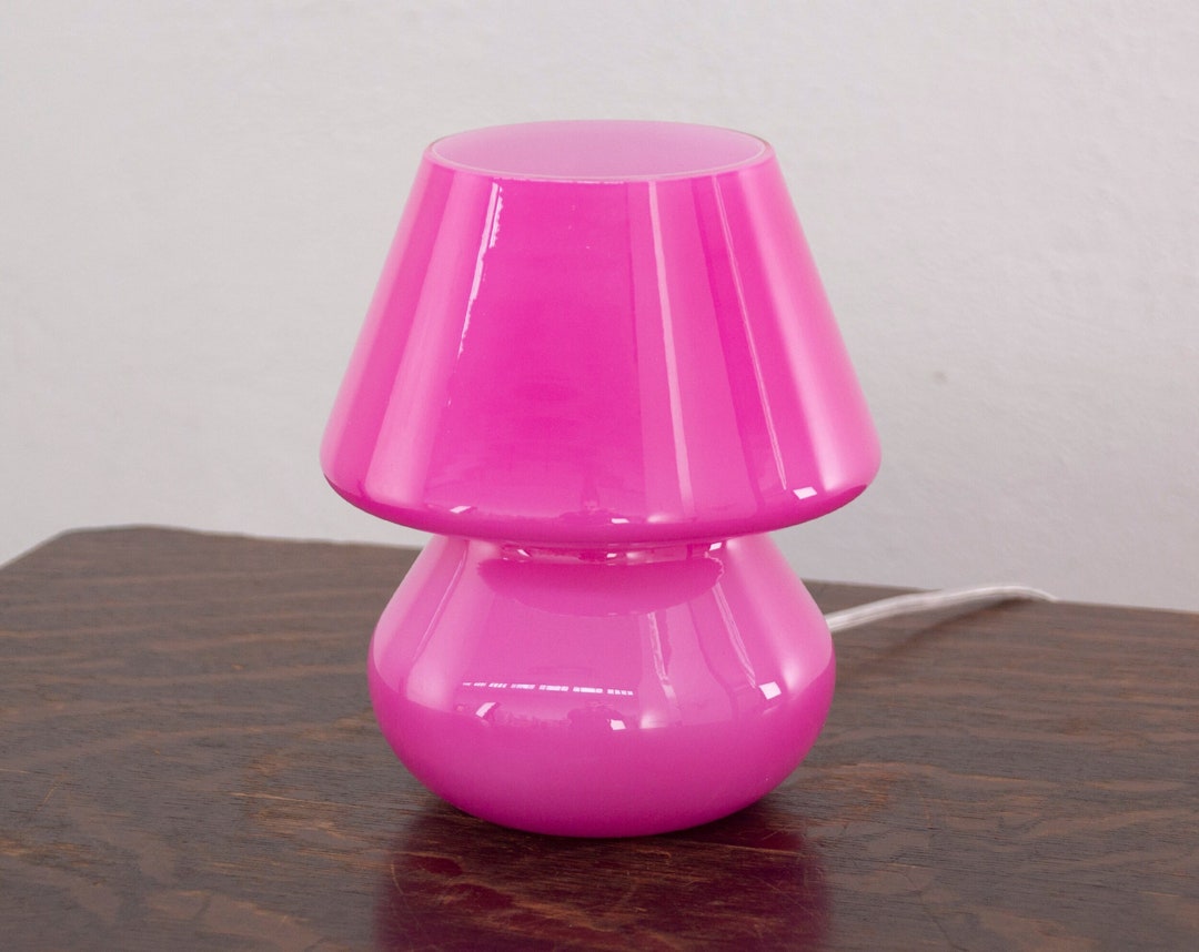 Murano Glass Mushroom Lamp Fuchsia Color Height 18cm, Made in Italy ...