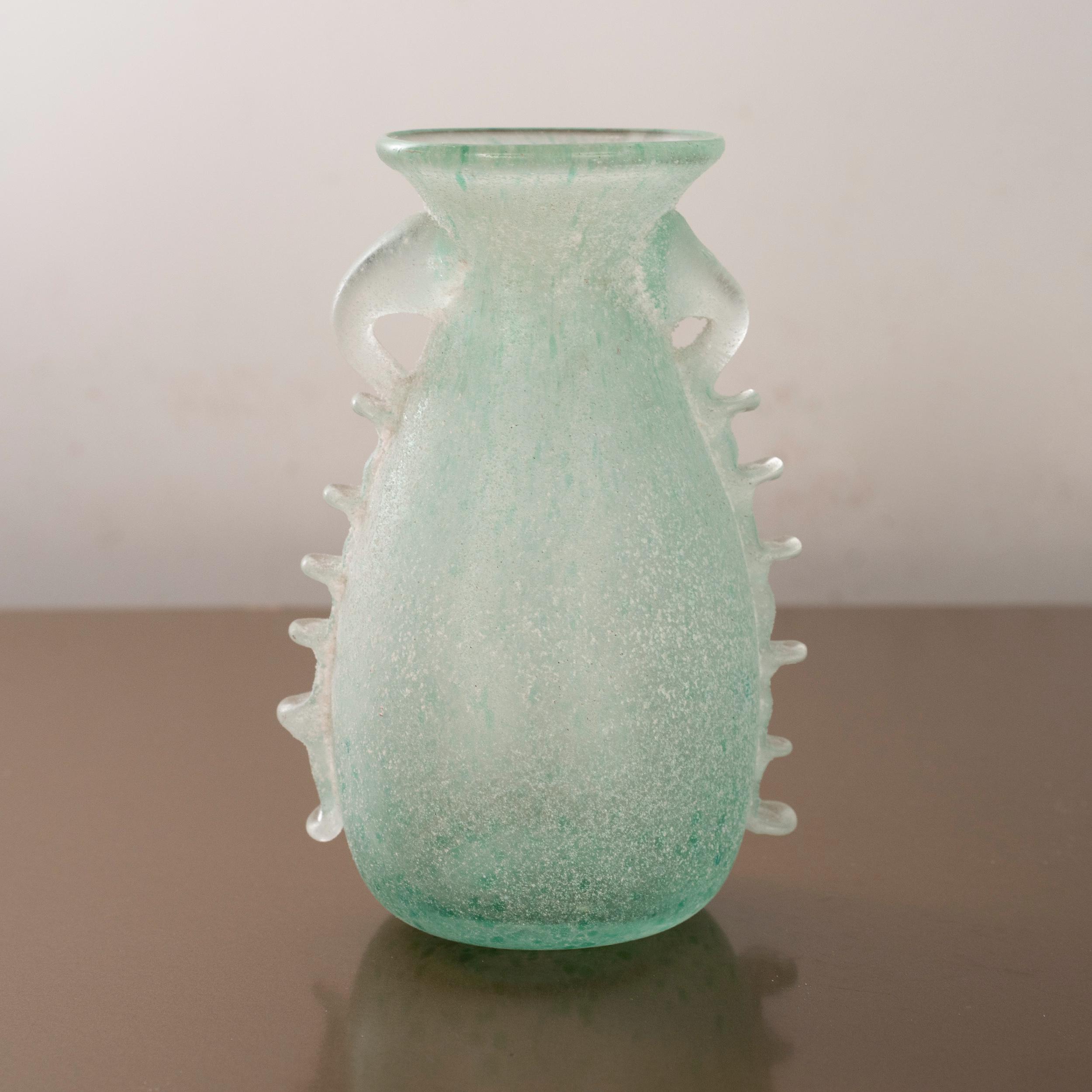 Make Your Choice! Vintage Aqua Green Murano Scavo Glass Vases ...