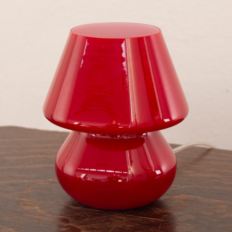 Red Glass Lamp - Etsy