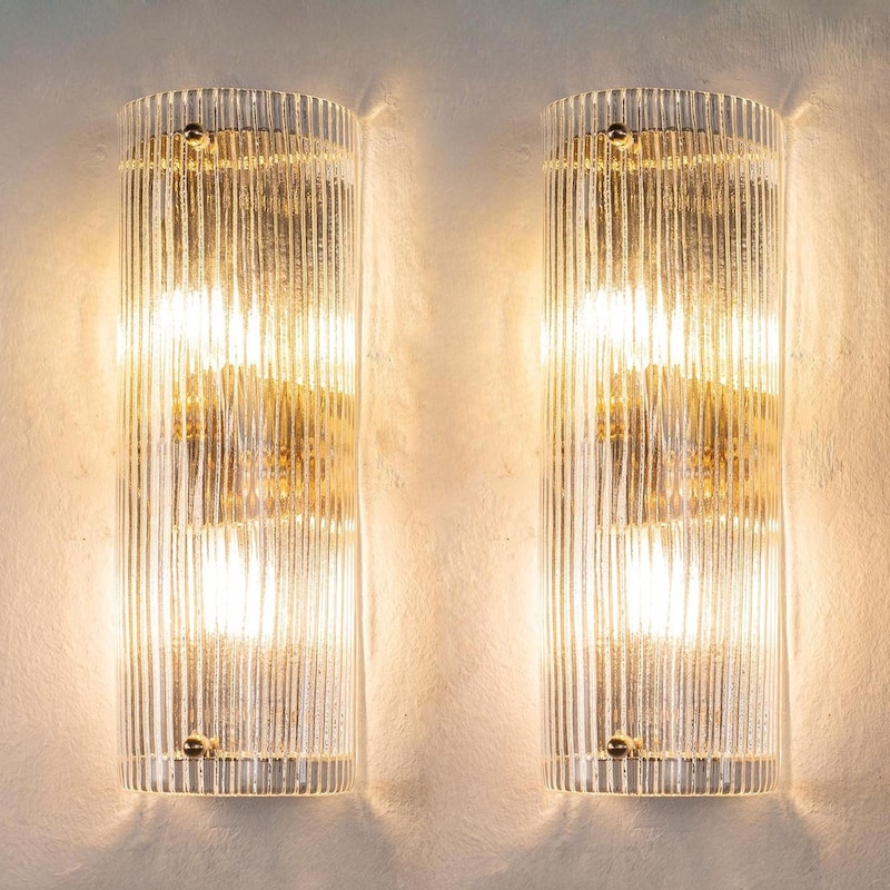 Ribbed Brass Wall Sconce - Etsy UK