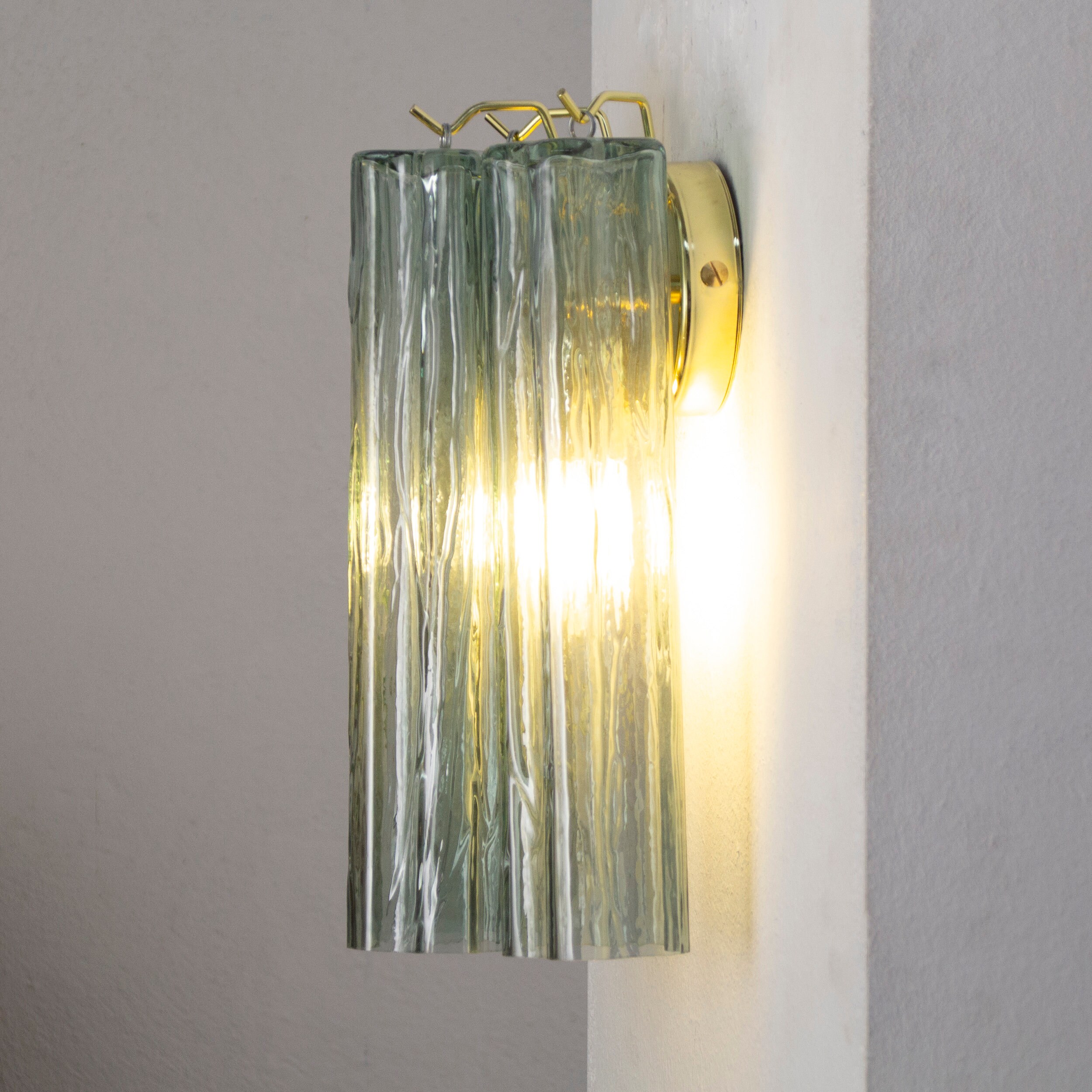 Wall Sconce With Murano Glass Rialto Green Color Made in Italy, Vintage ...