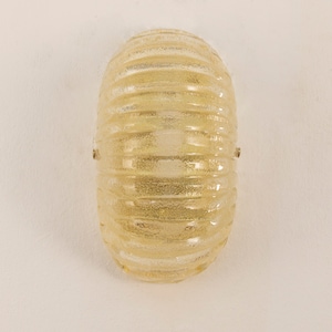 Set of 2 Murano Glass Shell Wall Sconce in Amber Colour With Brass ...