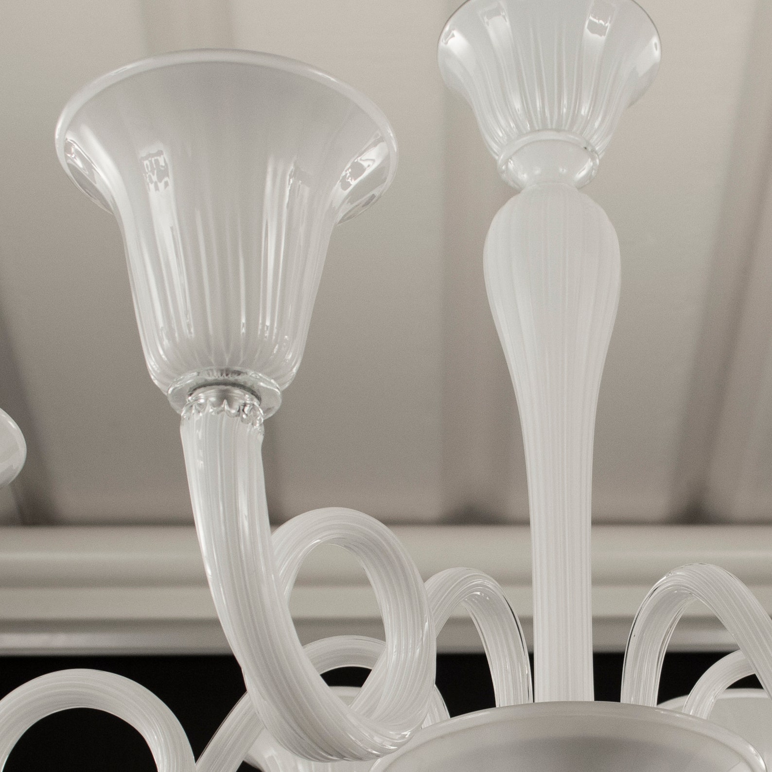 Handmade Murano Glass Chandelier White Color With Artistic Decoration ...