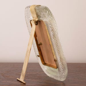 Rare Original Murano Glass Picture Frame Clear Glass Brass Details ...