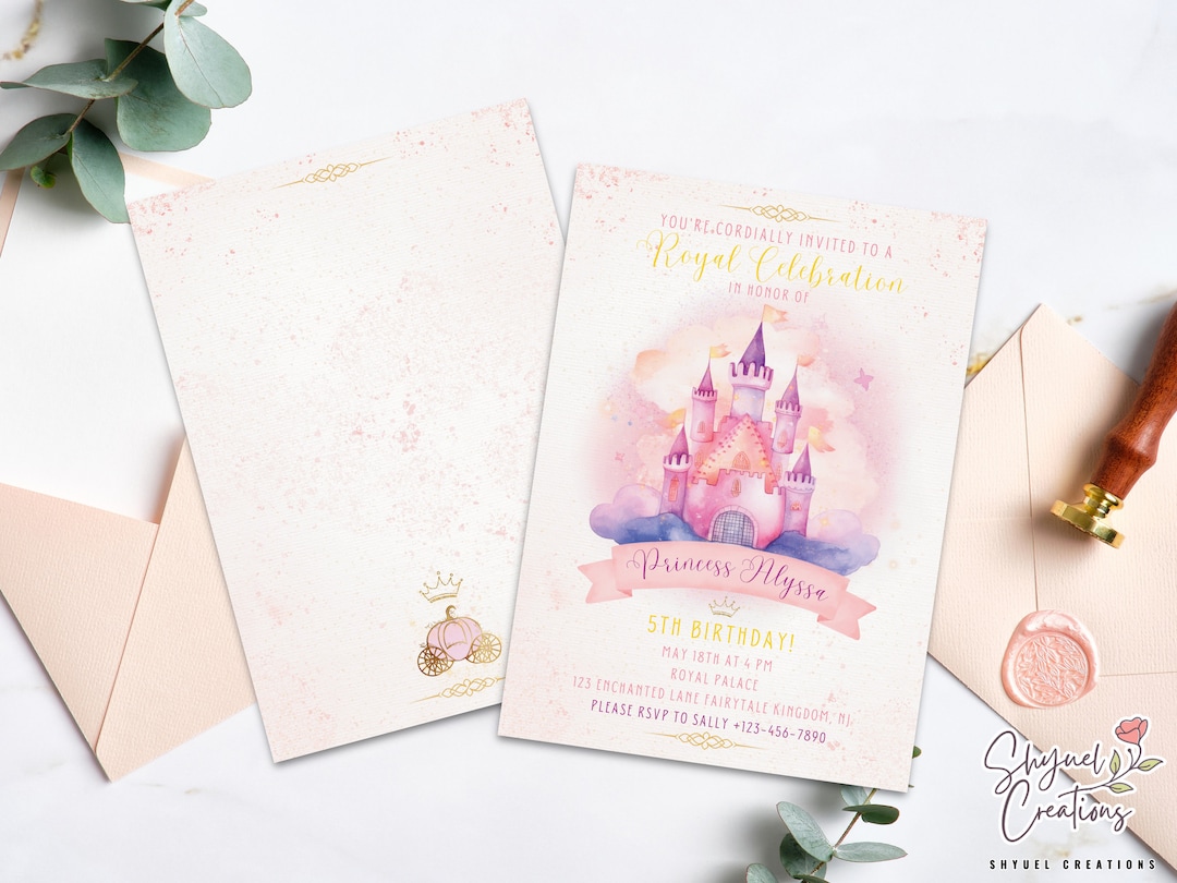 Princess Birthday Invitation Princess Party Invite Royal Princess ...