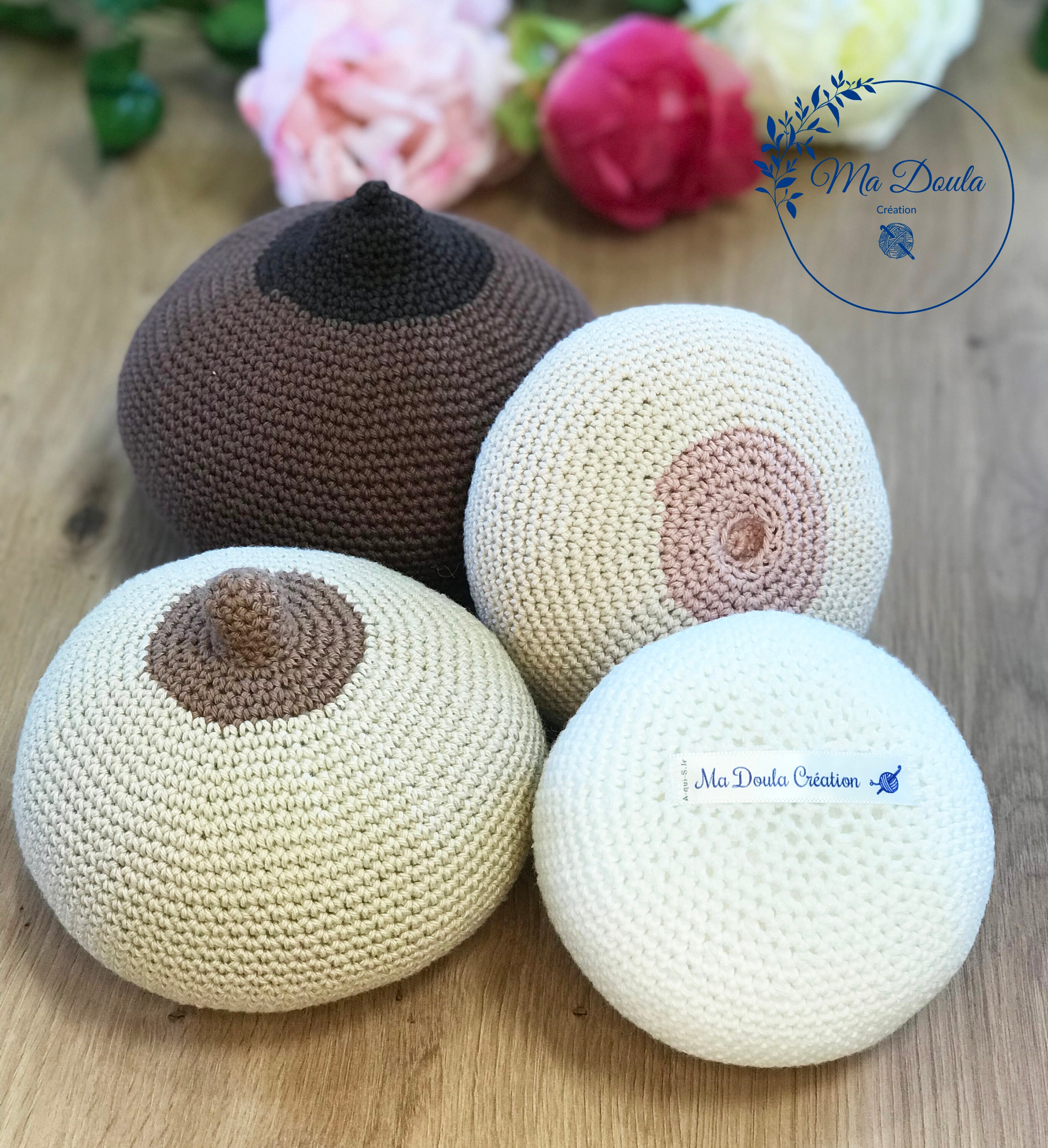 4 Crochet Breasts DIFFERENT SIZES Educational Breastfeeding Model for ...