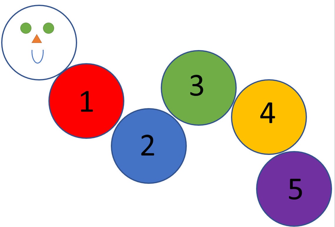 Counting Worm 1 to 5 - Etsy