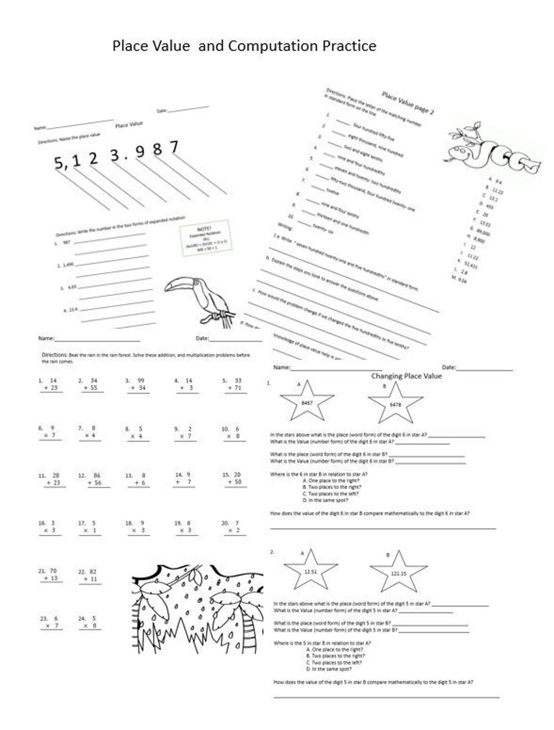 Place Value And Scientific Notation Worksheet Packet Etsy Place Value And Scientific Notation Worksheet Packet Etsy