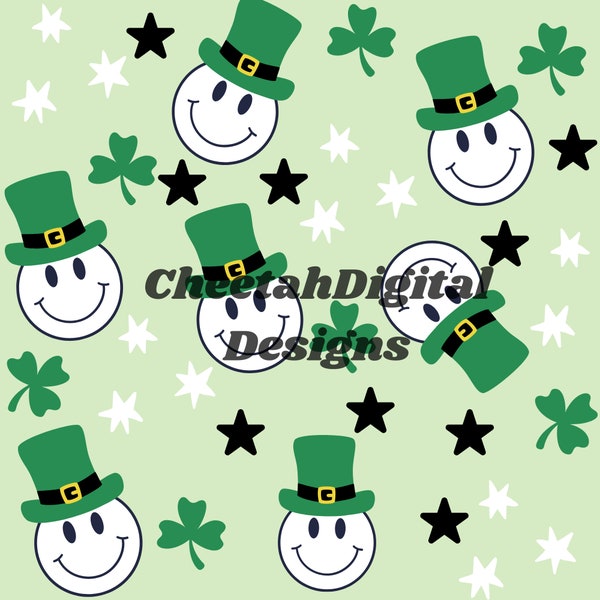 Shamrock Smiley Face - Etsy