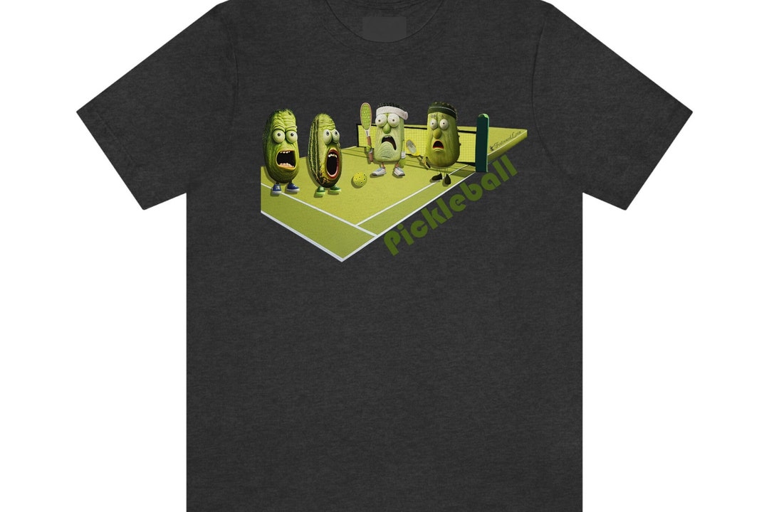 Pickleball Pickleball Court Cartoon Players Angry Pickles - Etsy