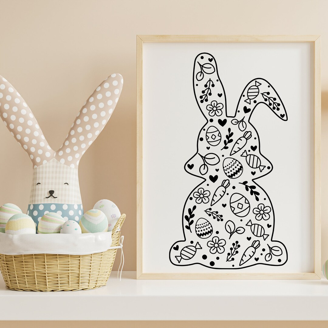Easter Bunny Svg Floral Bunny Svg File Happy Easter Svg Flower