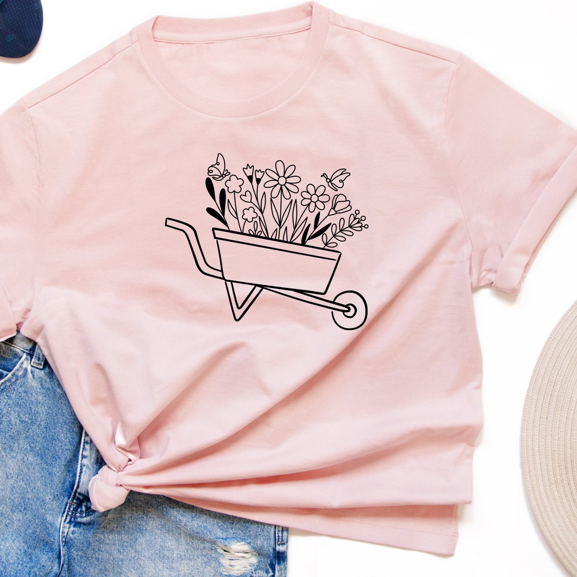Floral Wheelbarrow Svg Wheelbarrow Svg Gardening Svg Spring - Etsy