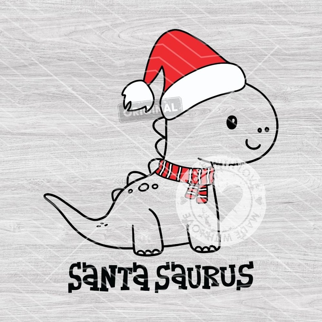 Christmas Dinosaur Svg, Santa-saurus SVG, Dinosaur Christmas Svg ...