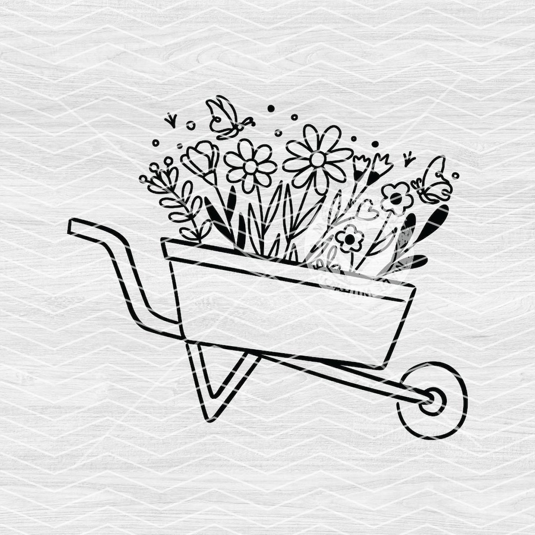 Floral Wheelbarrow Svg, Wheelbarrow Svg, Gardening Svg, Spring Svg ...