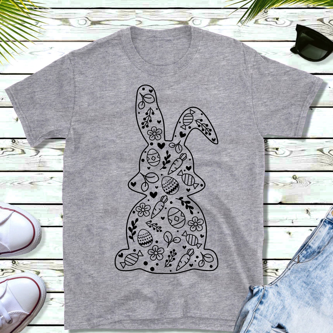 Easter Bunny Svg Floral Bunny Svg File Happy Easter Svg Flower