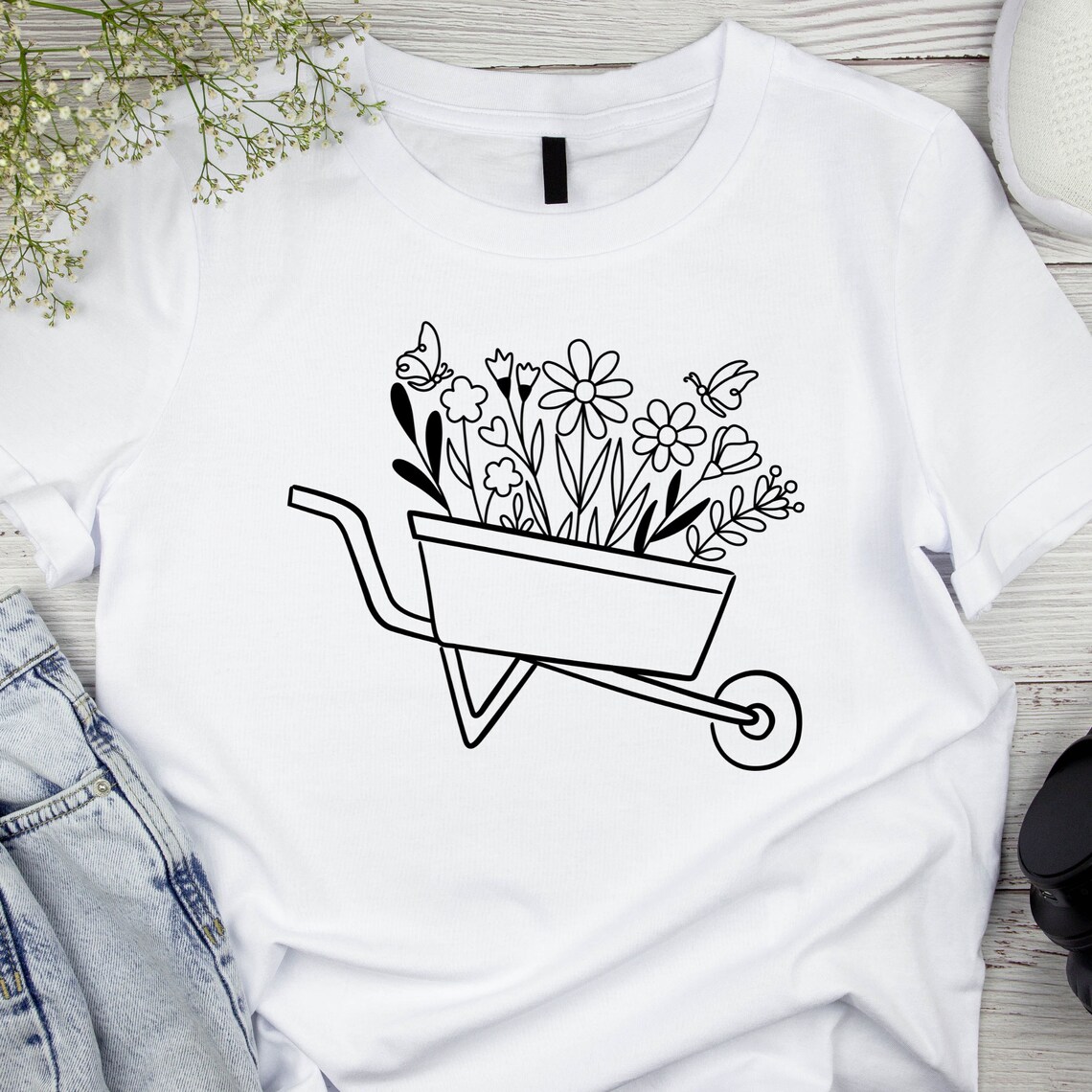 Floral Wheelbarrow Svg, Wheelbarrow Svg, Gardening Svg, Spring Svg ...