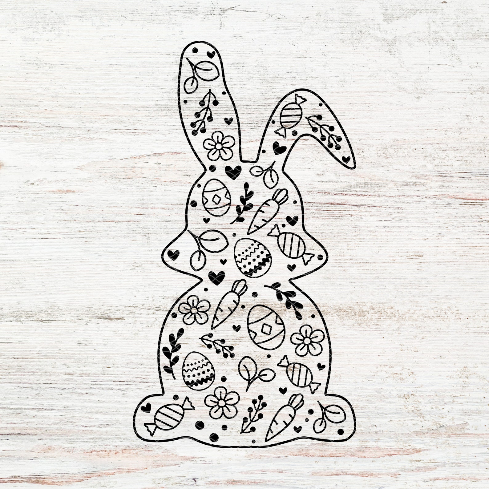 Easter Bunny Svg Floral Bunny Svg File Happy Easter Svg Flower