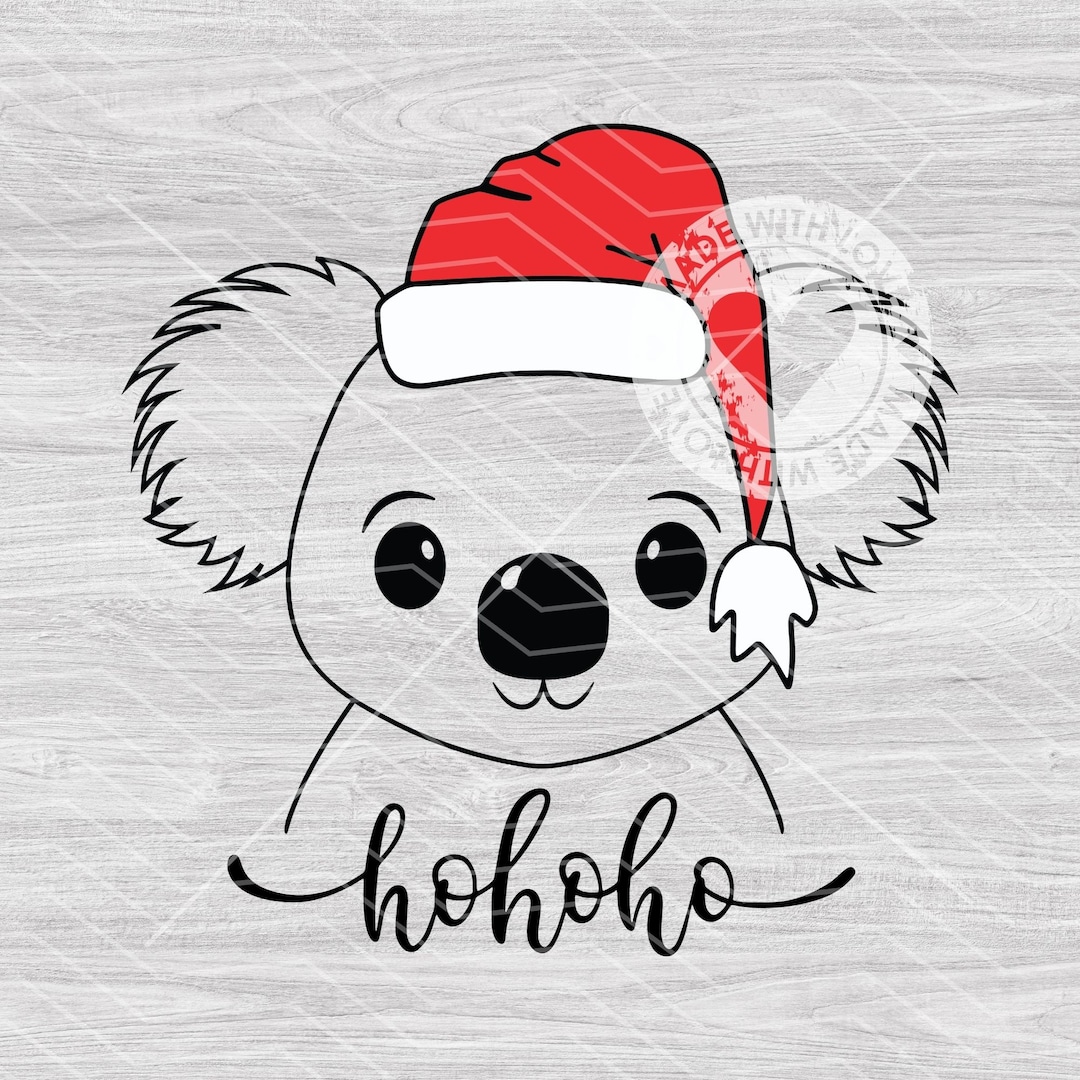 Koala SVG, Koala With Santa Hat Svg, Baby Koala SVG, Koala Svg File ...