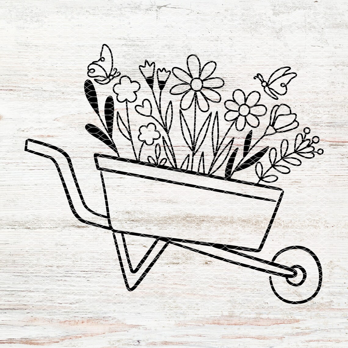 Floral Wheelbarrow Svg, Wheelbarrow Svg, Gardening Svg, Spring Svg ...